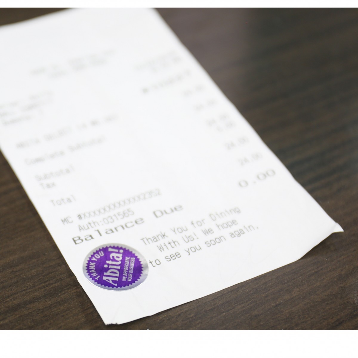 Abita Thank You Receipt Sticker | Abita Brewing Company